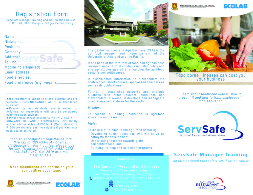 Registration for ServSafe closing soon – Center for Food and Agri Business